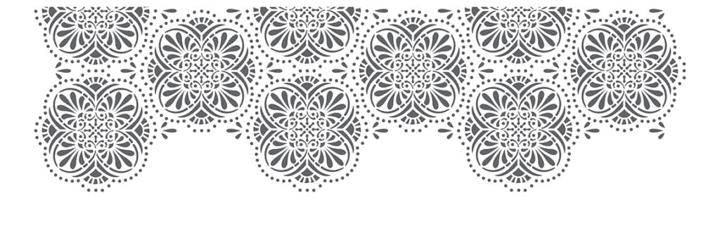 Mandala mandolin border stencil - Amelies Kitchen